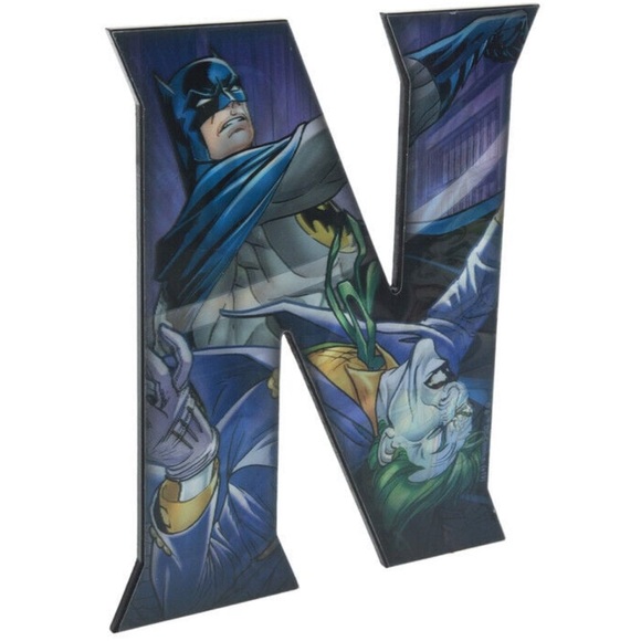 DC Comics | Accents | Dc Comics Batman And Joker Superhero Letter N 3d ...